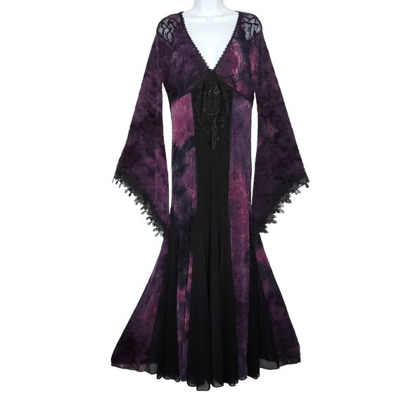 Punk Rave | Dresses | Punk Rave Mesh Burnout Velvet Lace Maxi Dress M ...